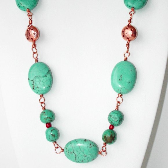 Hand Crafted | Jewelry | Green Magnesite Cooper Necklace 846 | Poshmark